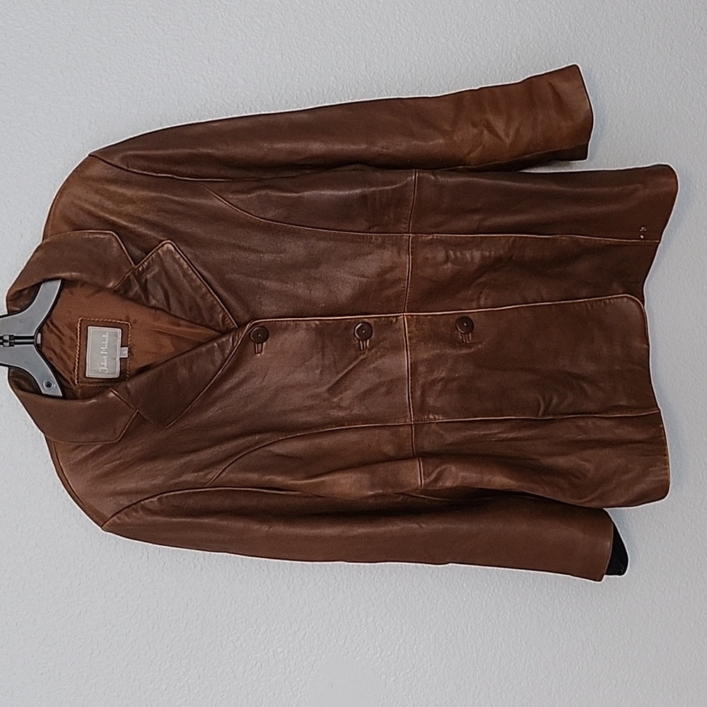 Juliet Michelle Leather Lamb Skin Button Front Jacket… - Gem